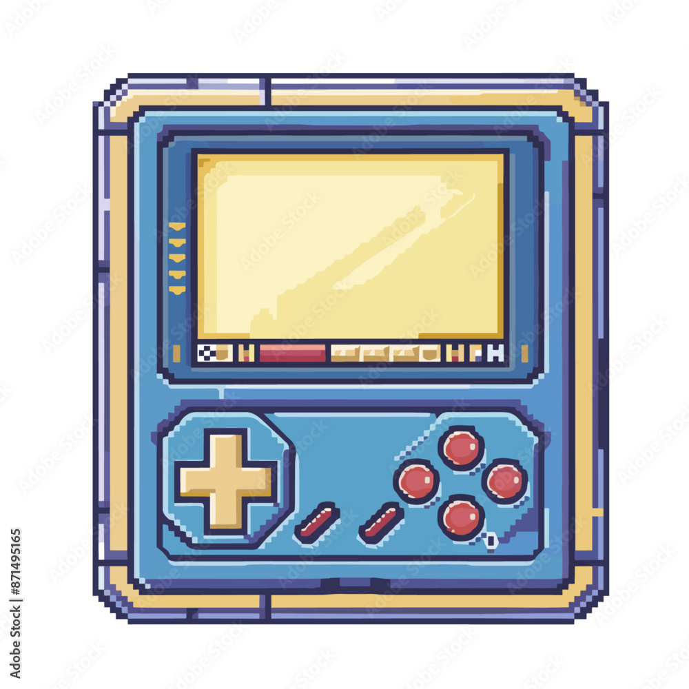 8-bit pixel art depiction of a handheld video game console Stock Vector ...