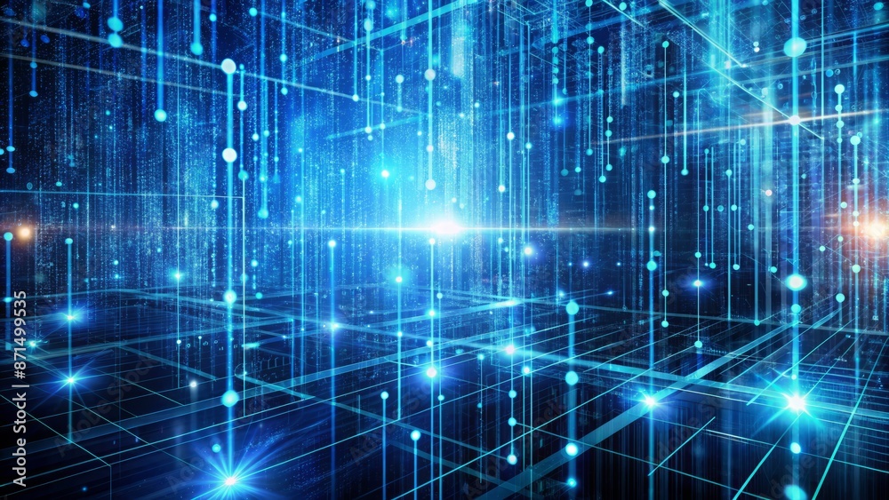 Futuristic abstract digital background with scrolling binary code ...