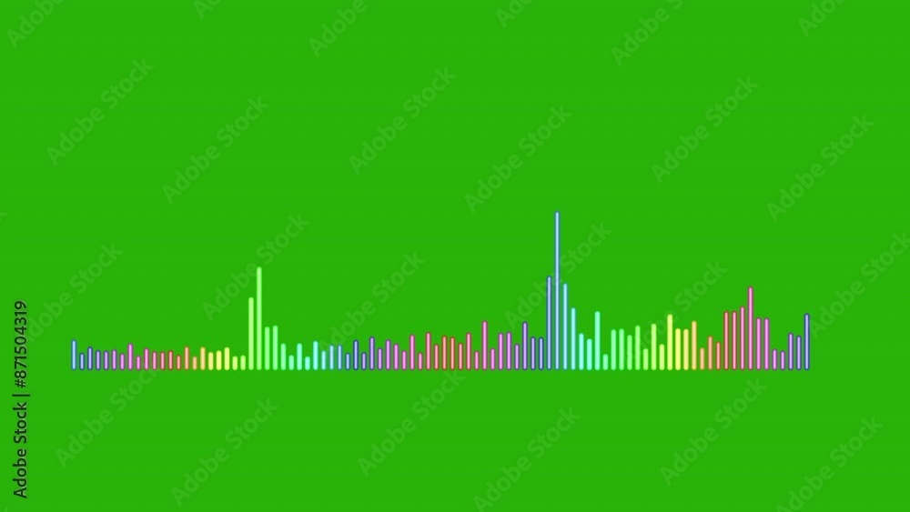 Digital Audio Spectrum Sound Wave Equalizer Effect Animation Green ...