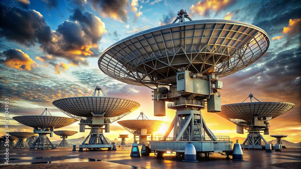 Advanced Phased Array Radar System with rotating parabolic antenna and ...