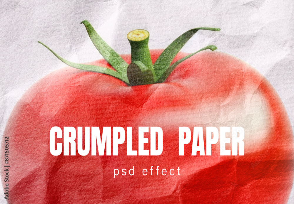 Crumpled Paper PSD Effect Stock Template | Adobe Stock