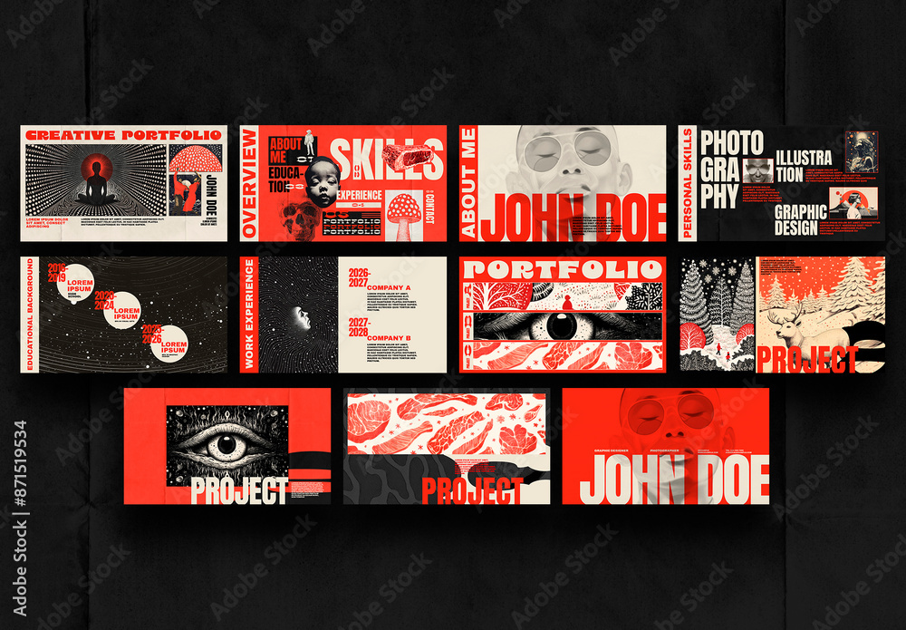 Twelve Psychedelic Presentation Template Stock Template | Adobe Stock