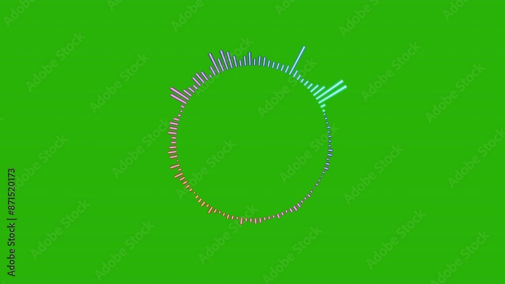 Digital Audio Spectrum Sound Wave Equalizer Effect Animation Green ...