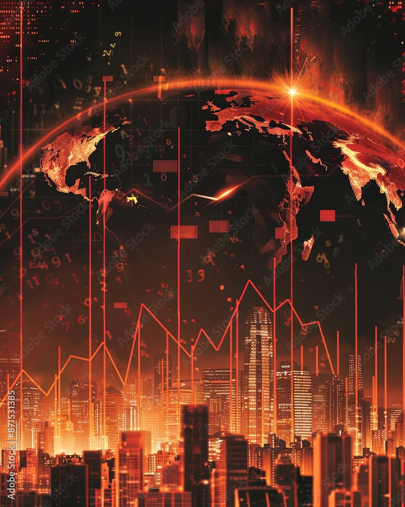 Economic crisis - a chart of major stock market quotes showing the ...