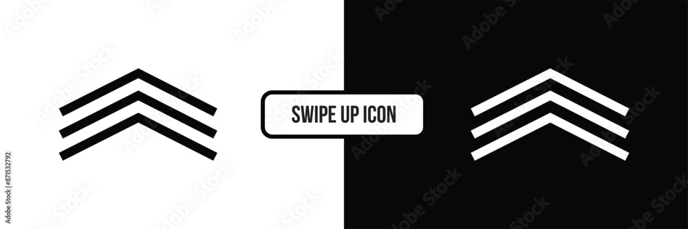 Swipe up arrows icon. Collection of arrows directed upwards. Black ...