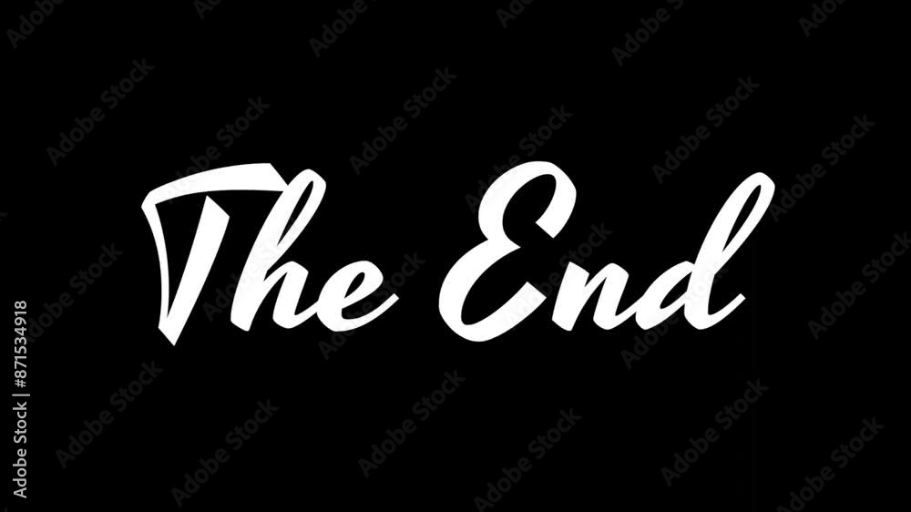 The End animation on black background and white background suitable for ...