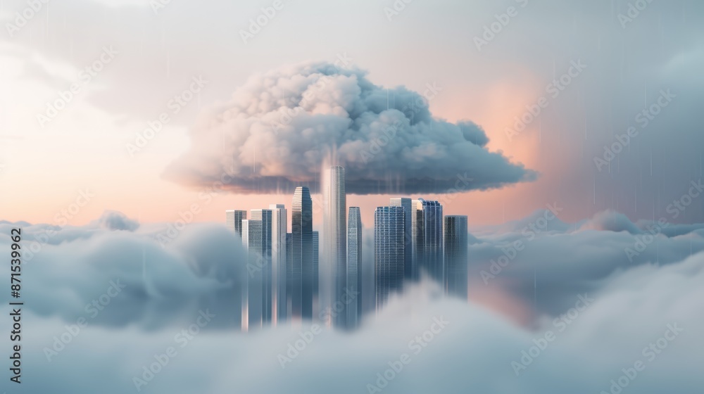 Weather Forecast with Capital City Skyline and Organizational ...