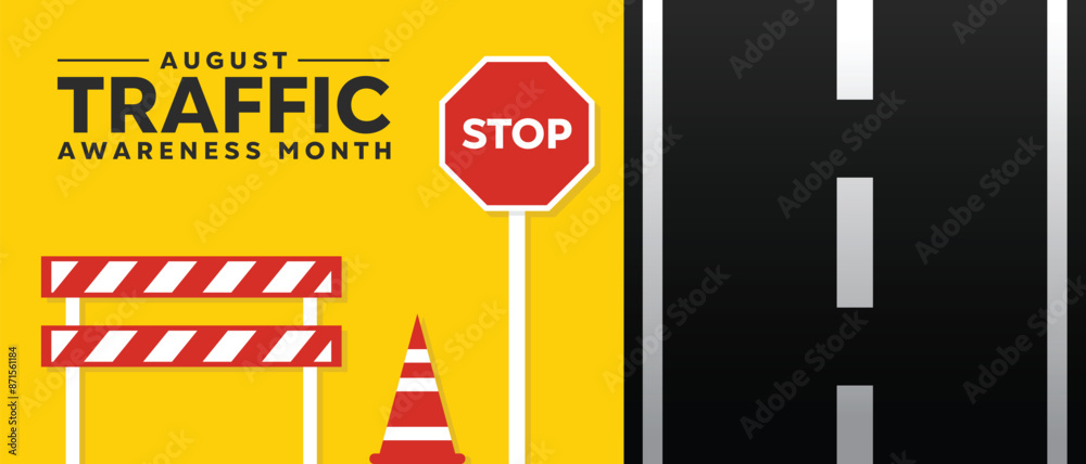 National Traffic Awareness Month. Highways, traffic signs and more ...