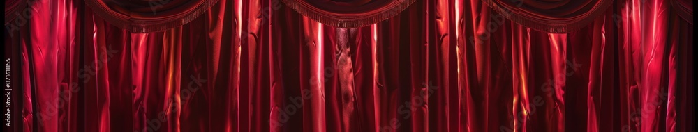 Luxurious Red Velvet Theater Curtain on Stage, Ready to Unveil the Next ...