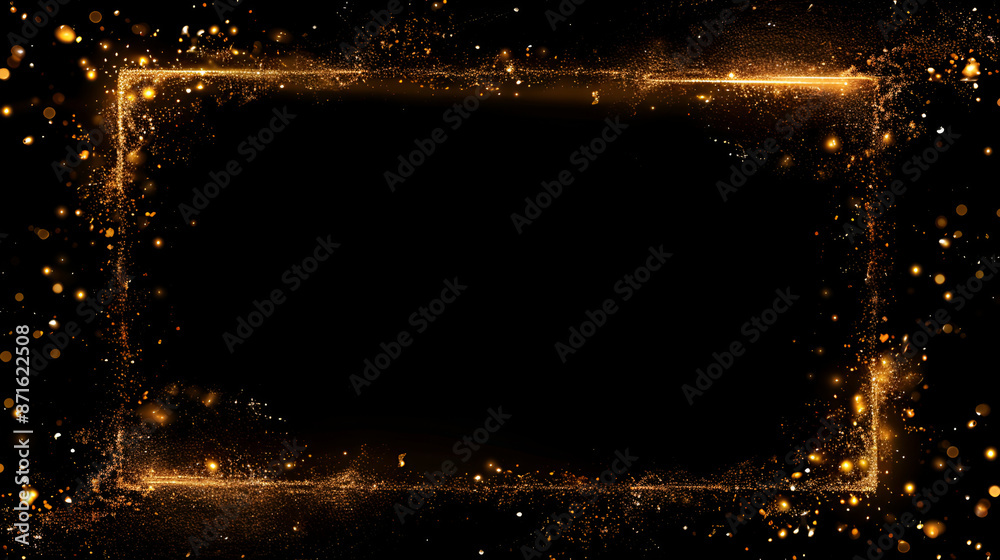 Sparkling glitter border, frame, Festive background with falling shiny ...