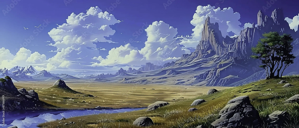 thunder, plains, background, stormy, landscape, lightning Fantasy ...