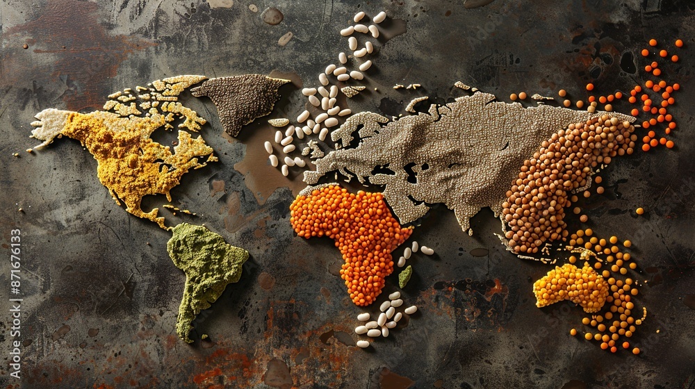 top-down view map showcasing the distribution of different types of ...