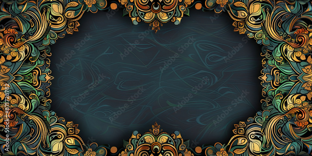Decorative border frame pattern, backgrounds outline empty space ...