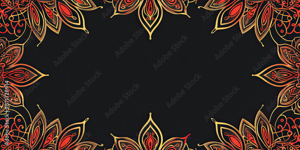Decorative border frame pattern, backgrounds outline empty space ...