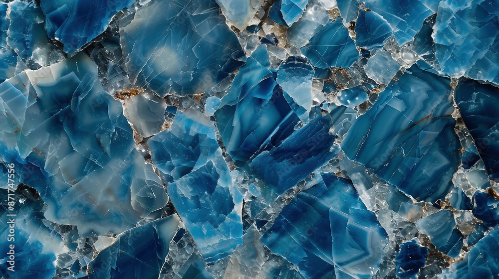 Blue Crystal Rock Surface Texture Background With Broken Cracked Pieces ...