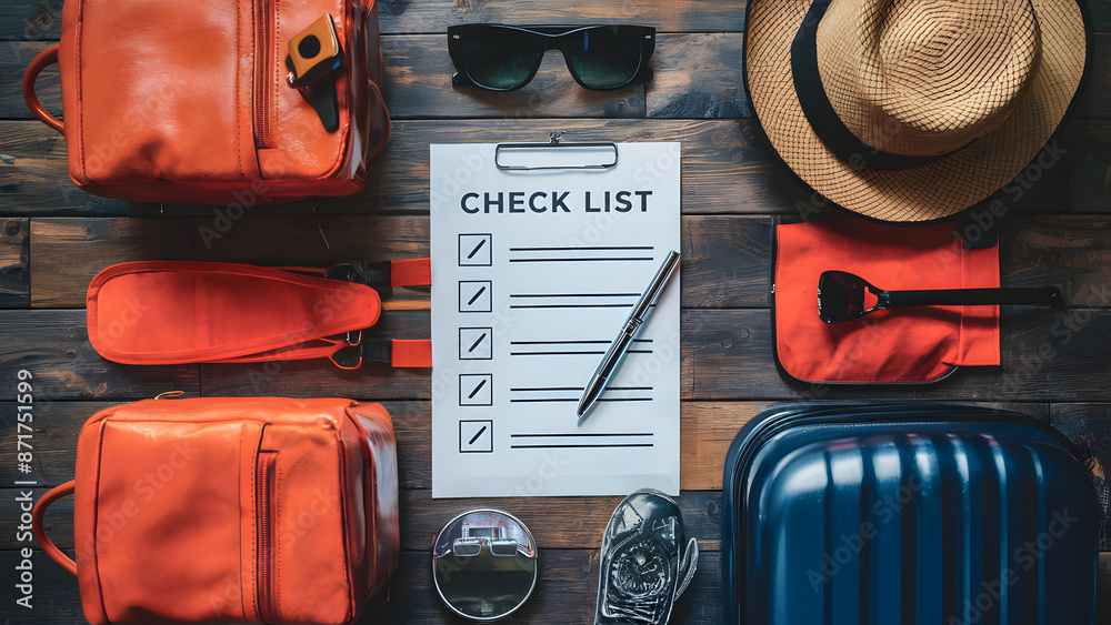 Check list for a Trip Stock Photo | Adobe Stock