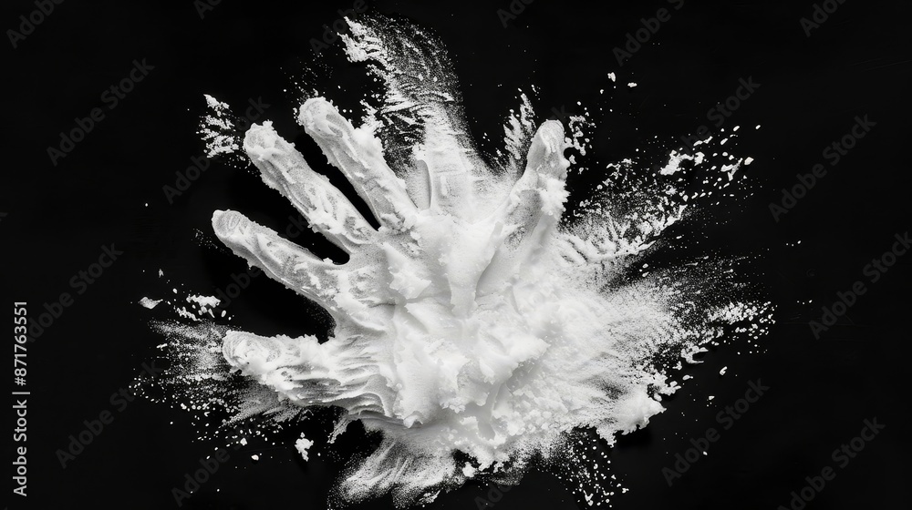 White Powder Explosion on Black Background - A white powder explosion ...