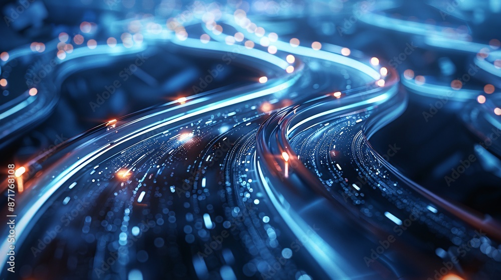 abstract imagery depicting interconnected roads and routes in motion ...