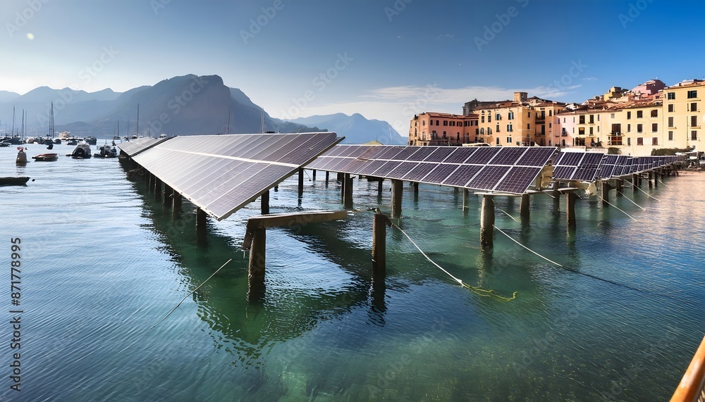floating solar panels water body pv modules mounted platforms showcasing innovative renewable ...
