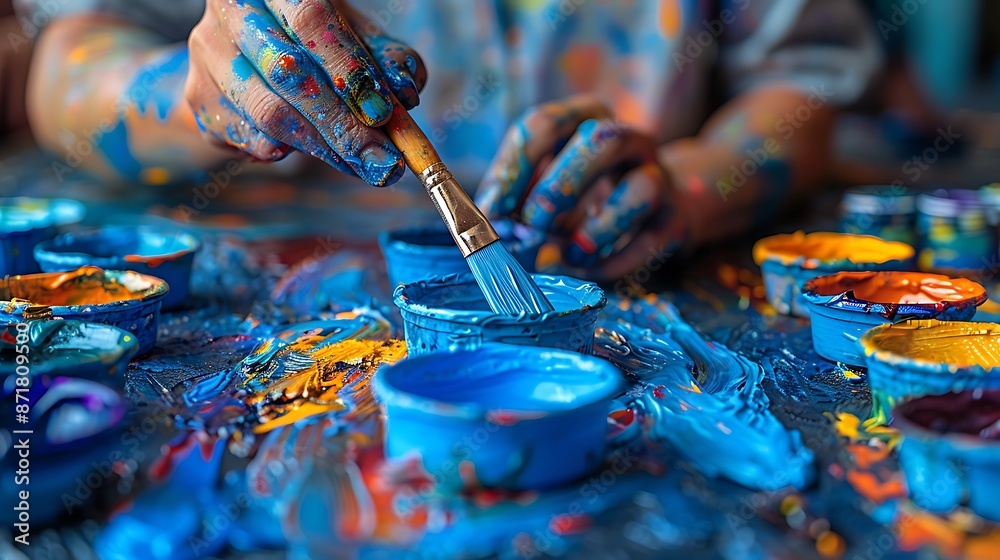 People expressing themselves doing art during an art therapy workshop ...