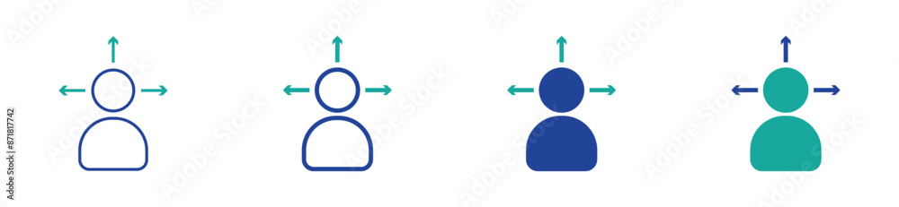 collection of decision making icon vector. Linear style sign for mobile ...