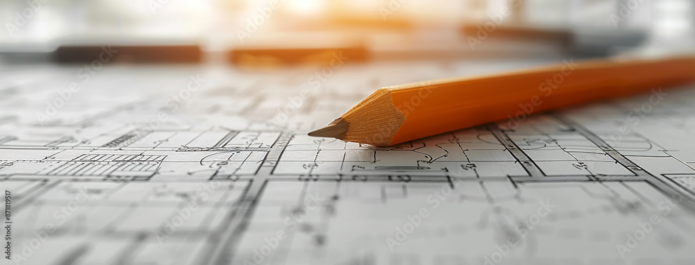 a wide angled horizontal macro closeup photo of yellow color drawing ...