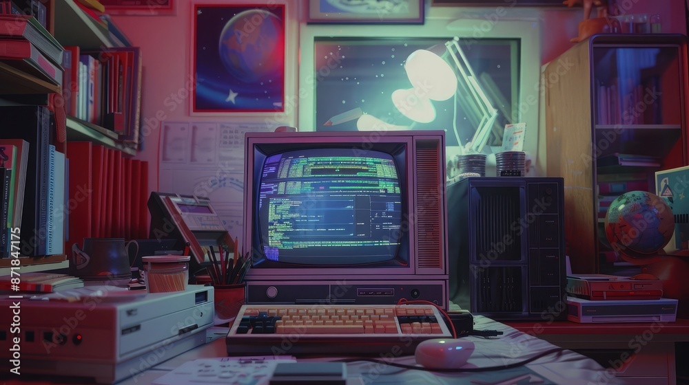 90s science study book vibes, Old Computer. Nostalgia. Collage. flash ...