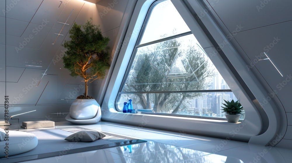 high-tech window featuring triple glazing and krypton gas fill, set in ...