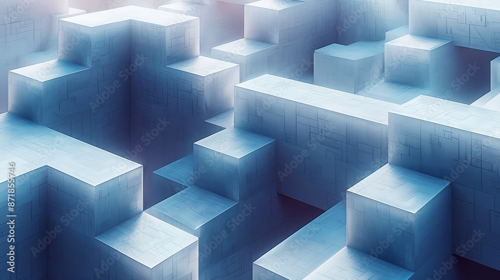 Geometric lines in isometric perspective, creating depth and dimension ...