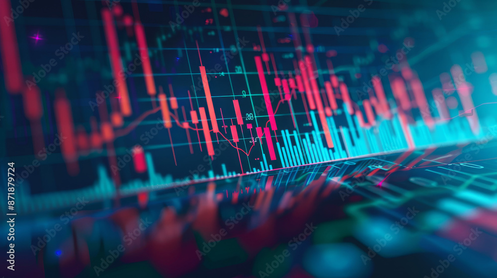 Stock Market Chart: A dynamic chart displaying stock prices, typically ...