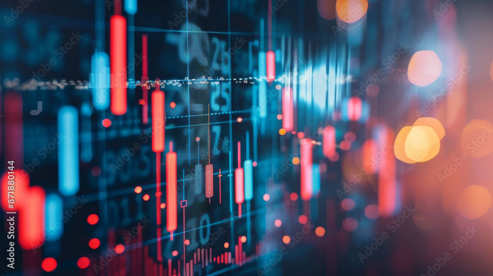 Stock Market Chart: A dynamic chart displaying stock prices, typically ...