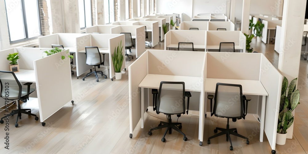 Collaborative coworking space with modular furniture and movable ...