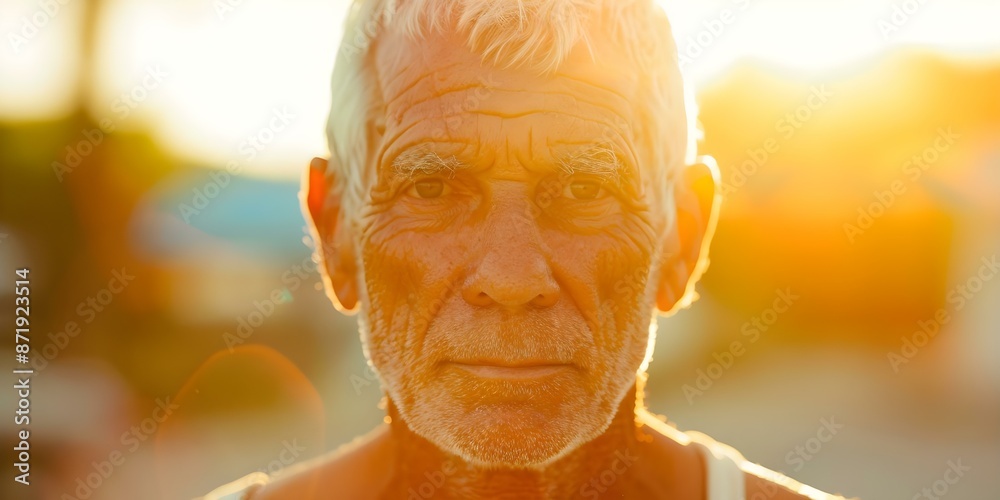 Elderly man with severe heat stroke in city due to global warming ...