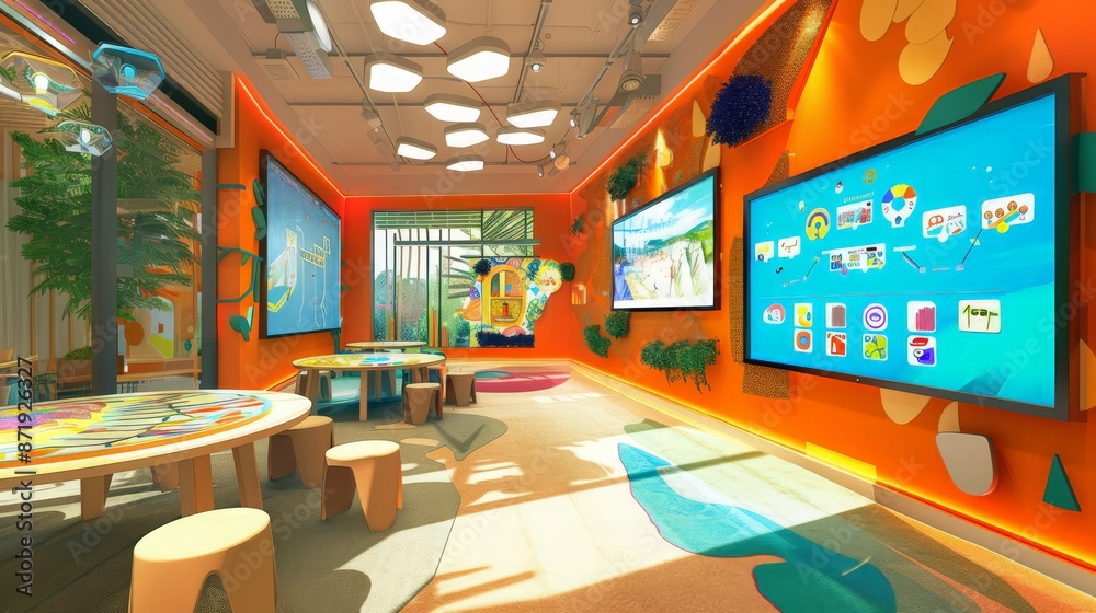 future home that includes interactive learning spaces for children ...