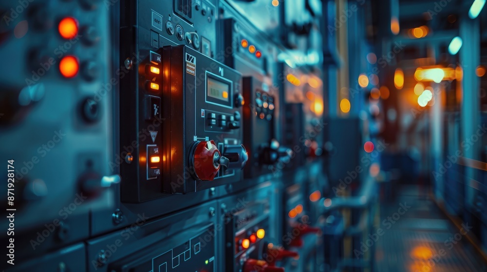 Neatly arranged wires on a wall in a server room, showcasing network ...