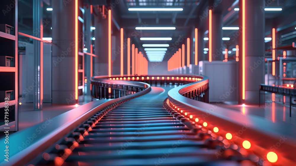 logistics conveyor belt distribution center flow side view Enhancing ...