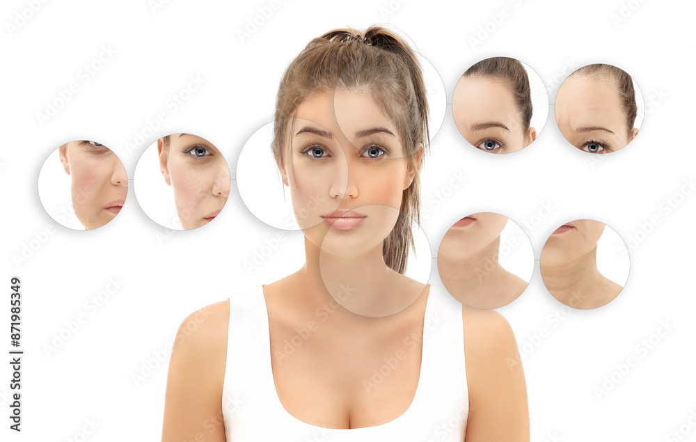 Signs of skin aging,signs of premature aging, Wrinkles and fine lines ...