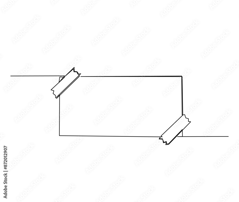 Continuous one line drawing of Paper sticky notes. To do note paper ...