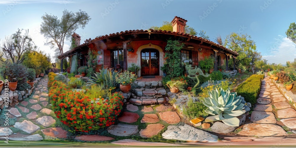 An immersive 360-degree equirectangular projection spherical panorama ...