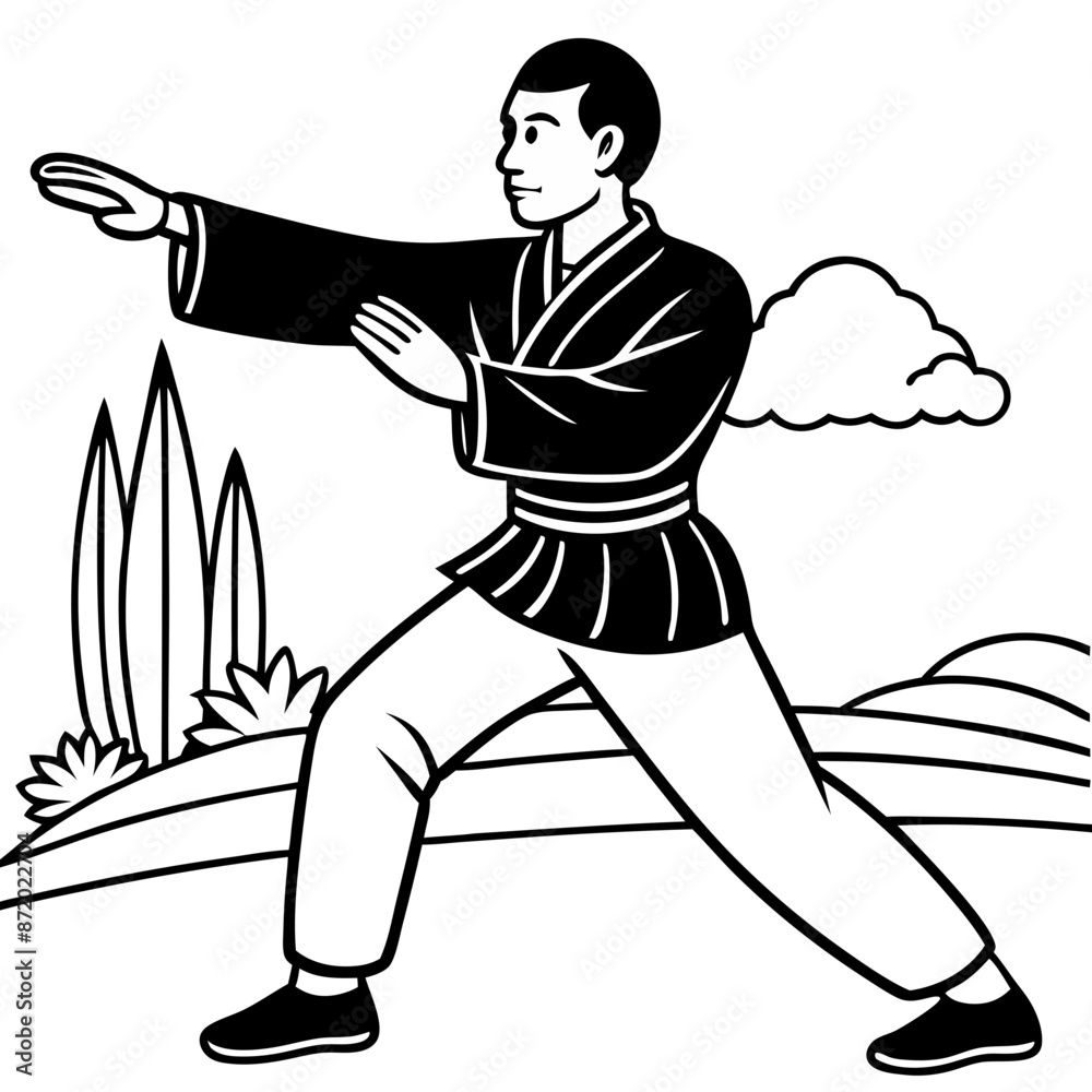 Arts fighter and karate person in vector illustration of people sport ...