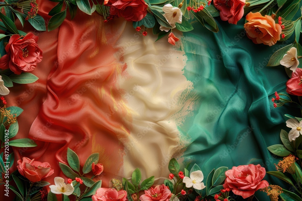 Colorful Italian Celebration Background with Midsummer Elements Stock ...