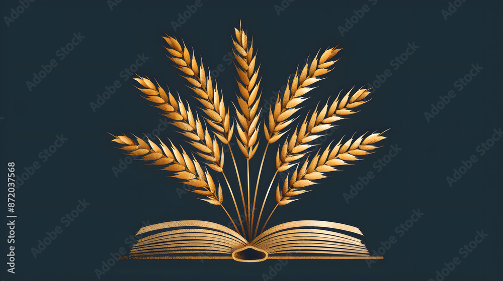 book grain logo designs. college formula recipe bakery. symbol icon ...