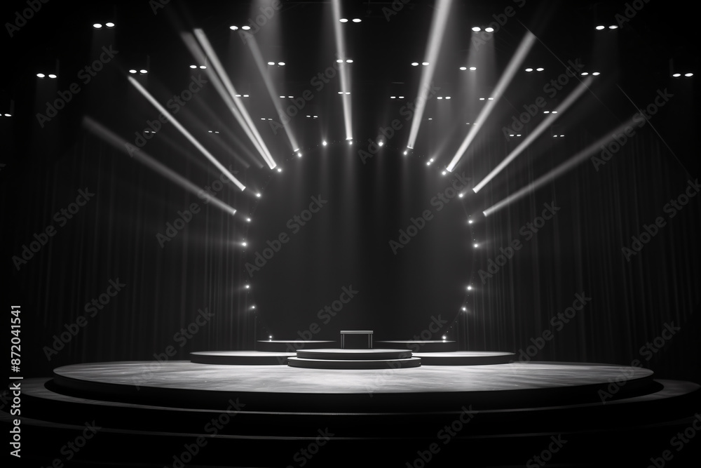 Artistic performances stage light background with spotlight illuminated ...