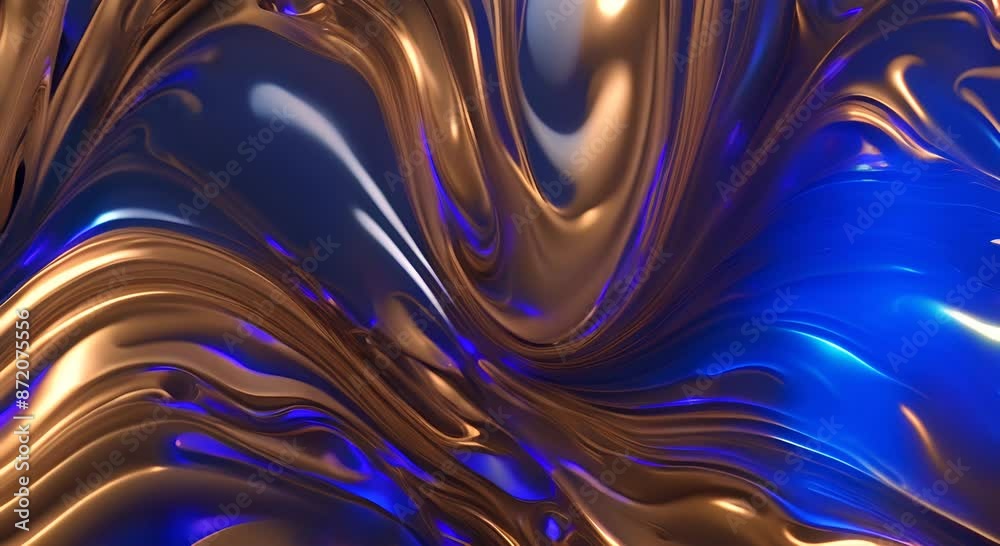 Dynamic Seamless texture fluid Vj loop resin royal blue visual effect ...