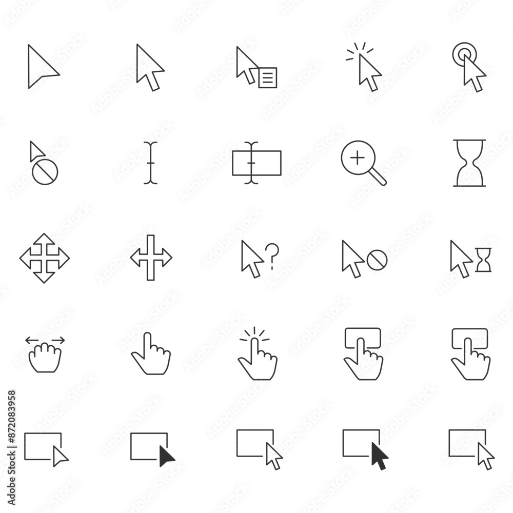 Cursor and Selection Icons Vector Illustration EPS File | Line Art ... Cursor and Selection Icons Vector Illustration EPS File | Line Art ...