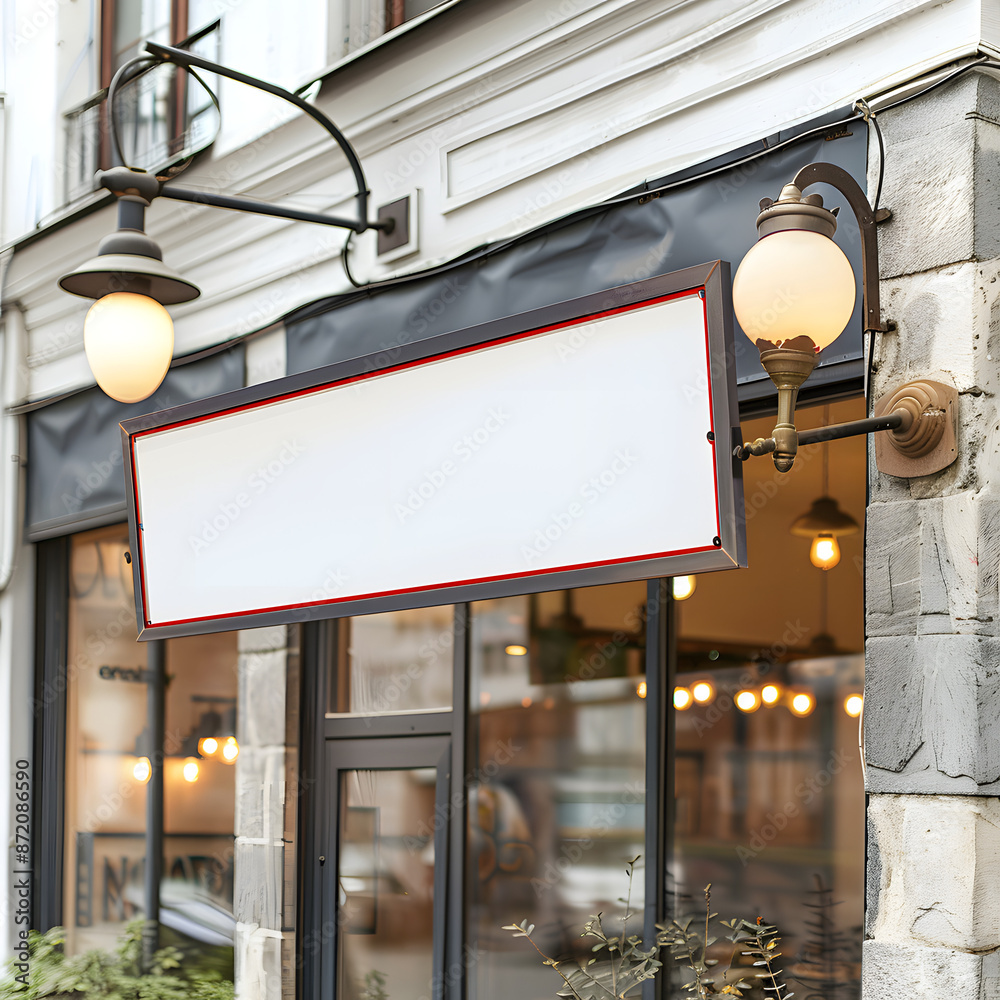 blank shop signboard for mockup design. blank sign logo presentation ...