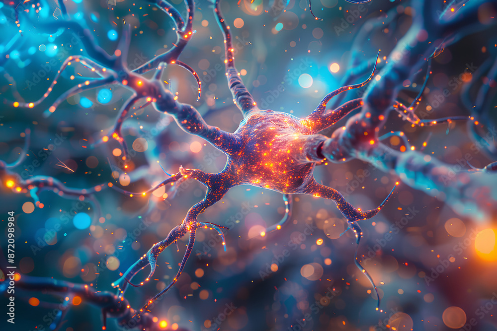 Neurons cells concept, neurons, brain cells, located in the frontal ...