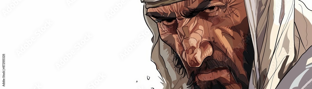 Illustrative vector of an angry Islamic figure, highlighting financial ...