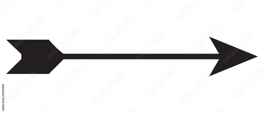 Long arrow vector, silhouette. Black arrow icon. Long arrow icon ...