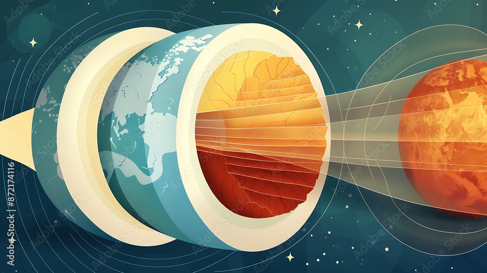 ภาพประกอบสต็อก Informative infographic on the layers of the Earth ...